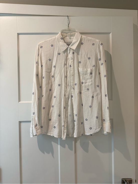 Rails | Tops | Rails White Buttondown Shirt With Navy Star Embroidery ...